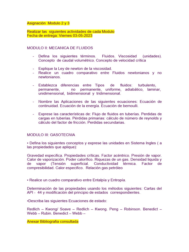 Asignacion Modulo 2 y 3 trabajo | PDF