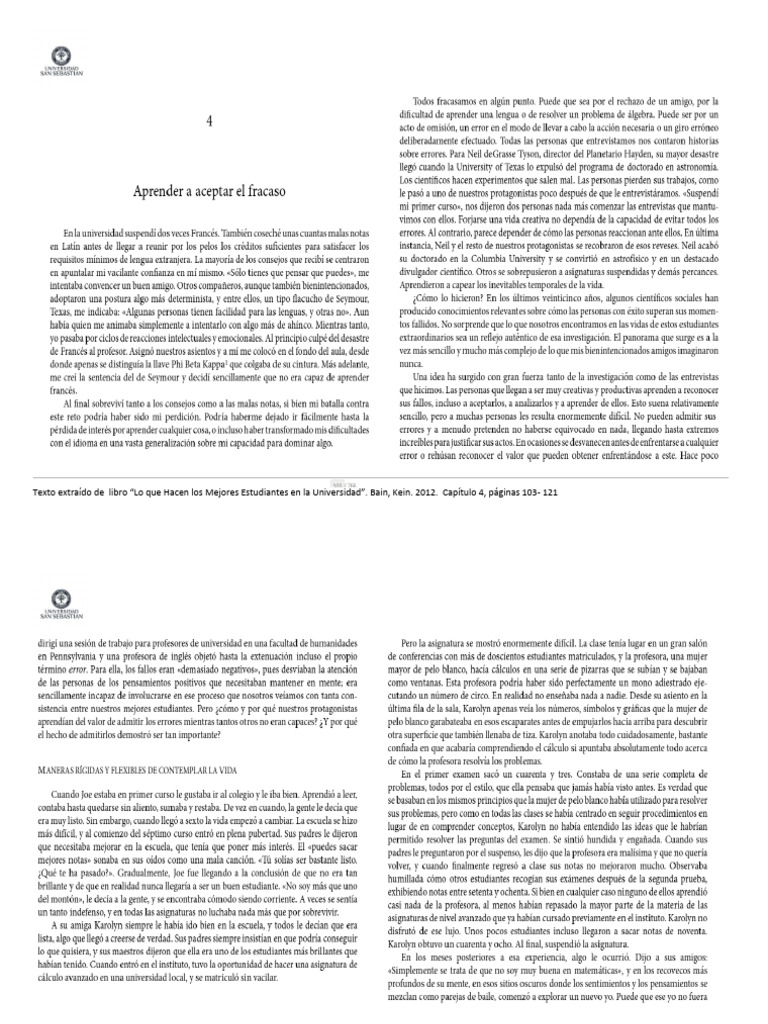 Texto Aprender A Aceptar El Fracaso | PDF | Crecimiento personal y profesional