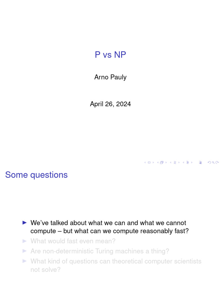 Understanding P vs NP in Computation | PDF | Time Complexity ...