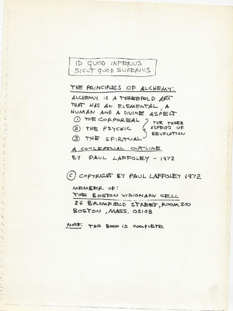1972 Laffoley Principles of Alchemy | PDF