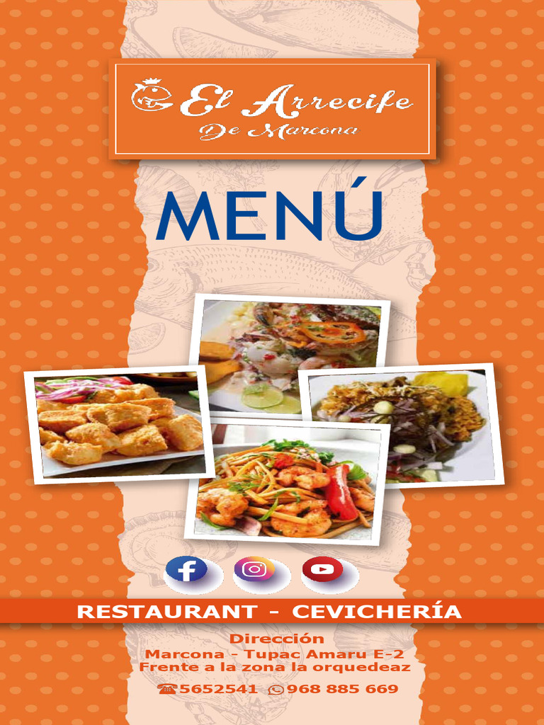 Carta Arrecife Descargar Gratis Pdf Mariscos Ingredientes De Comida