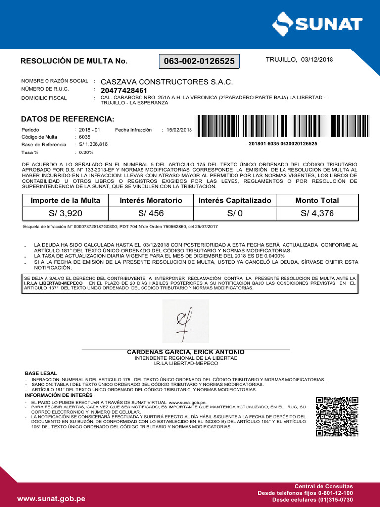 Ejemplo Resolución Multa 02 | Descargar gratis PDF | Gobierno | Justicia