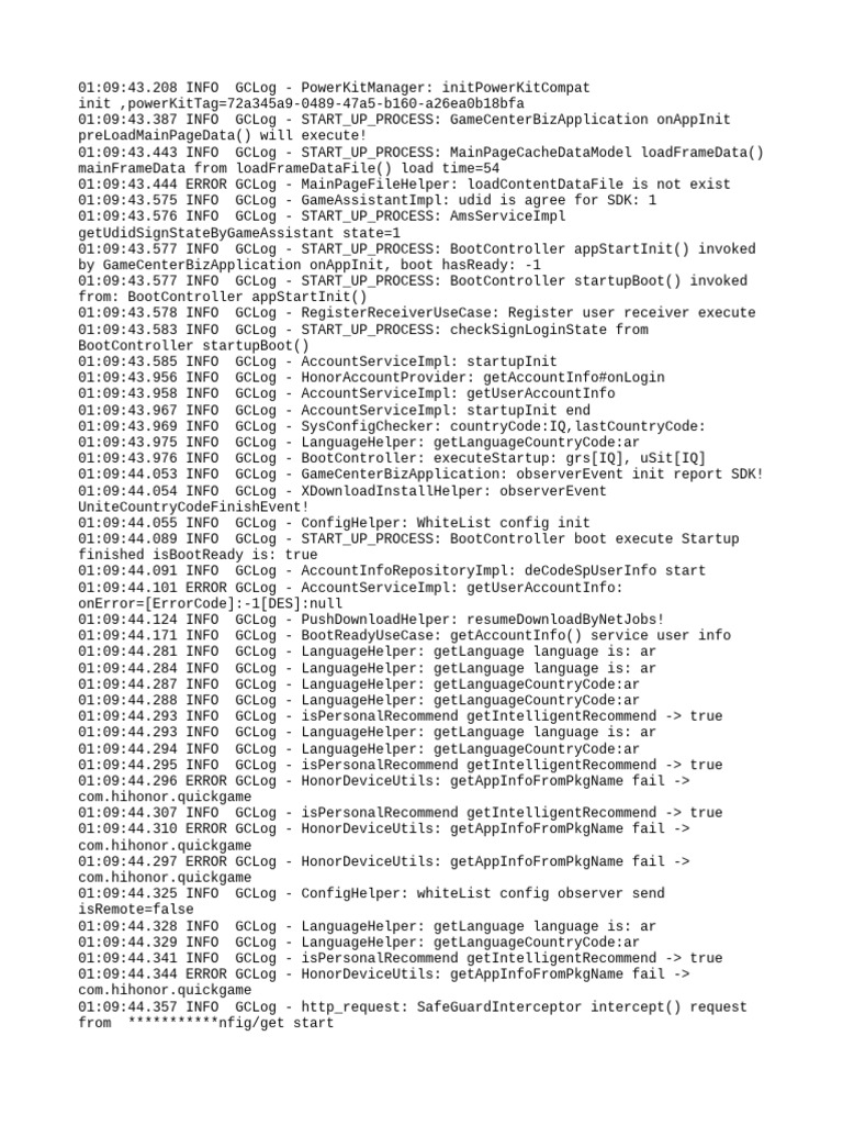 GameCenter Startup Process Log Analysis | PDF | Application Layer Protocols | Internet
