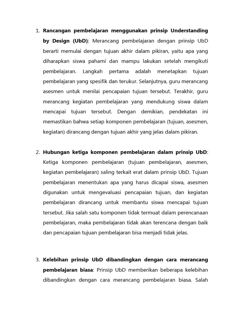 Rancangan Pembelajaran Menggunakan Prinsip Understanding by Design | PDF