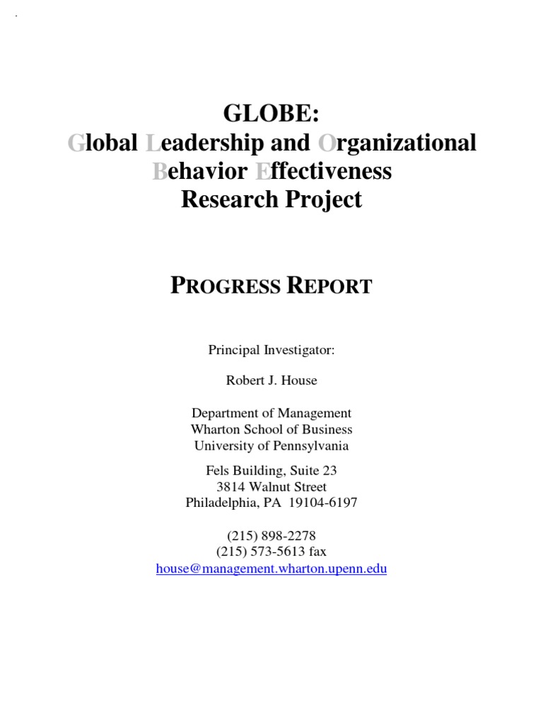 GLOBE Project Progress Report | PDF | University Of Pennsylvania ...