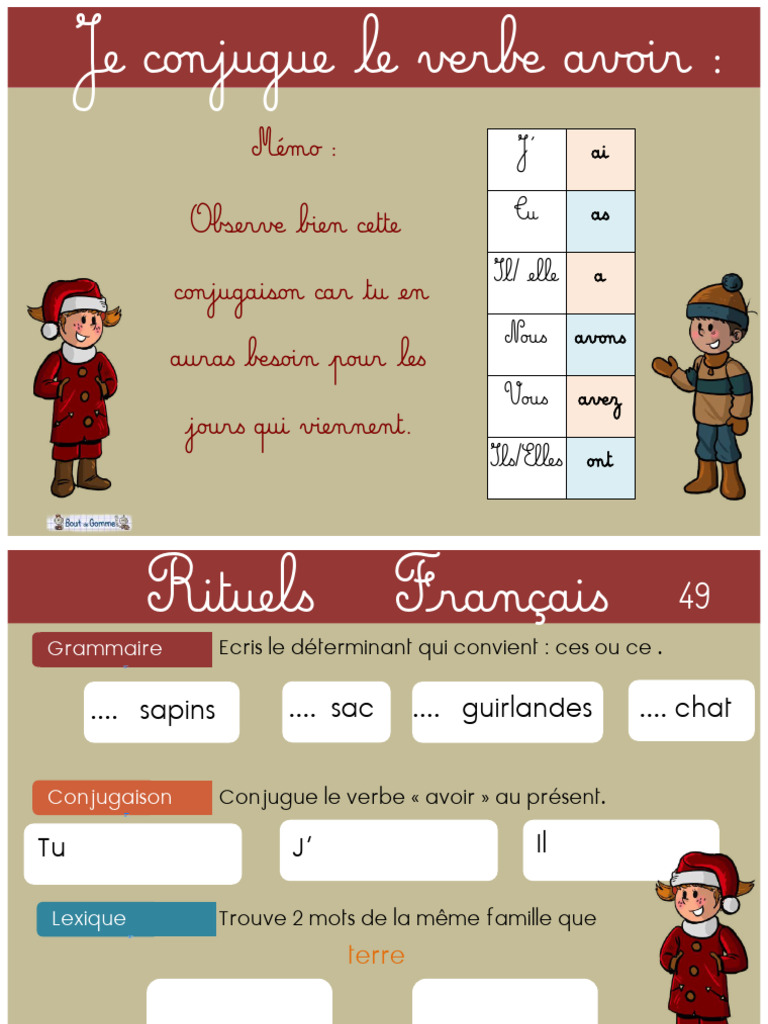 Conjuguer "avoir" et exercices | PDF