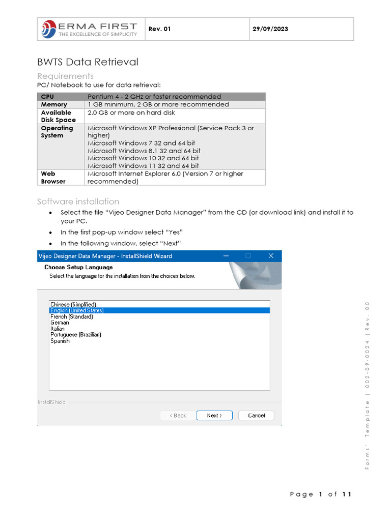 BWTS - Instructions For Data Retrieval (Schneider PLC) | PDF | Windows Xp | System Software