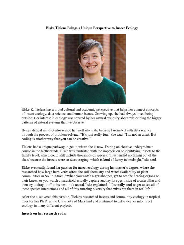 Profile Piece | PDF | Ecology | Insects