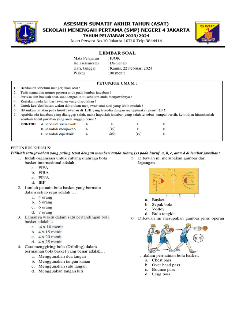 Asat Pjok Kls 9 - Tahun 2023-2024 | PDF