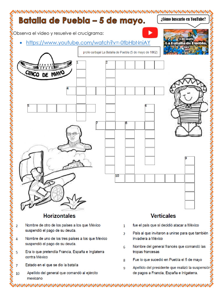 Actividades Batalla de Puebla (5 de Mayo) - Profe Carbajal | PDF ...