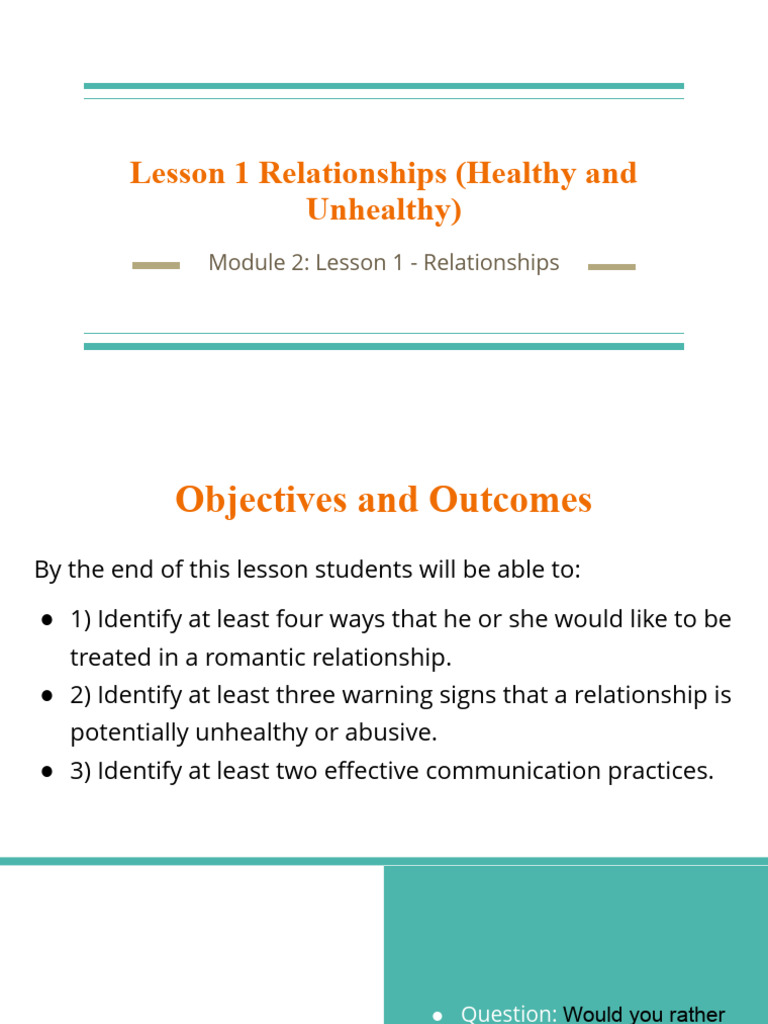 Healthy Relationship Skills | PDF | Communication | Social Psychology