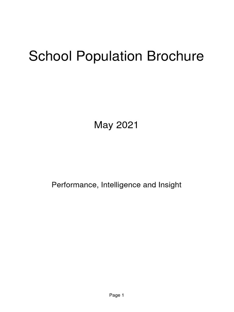 School Population Brochure May 2021 | PDF | Educational Organizations | Educational Institutions