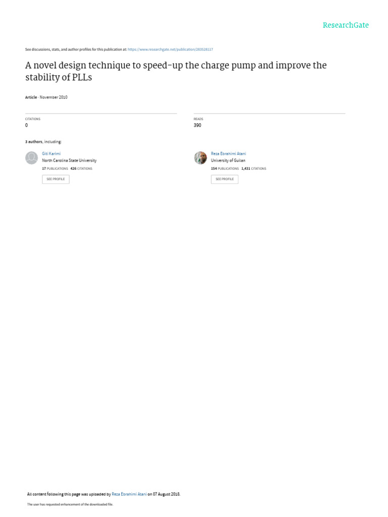 A Novel Design Technique To Speed-Up The Charge Pump and Improve The ...