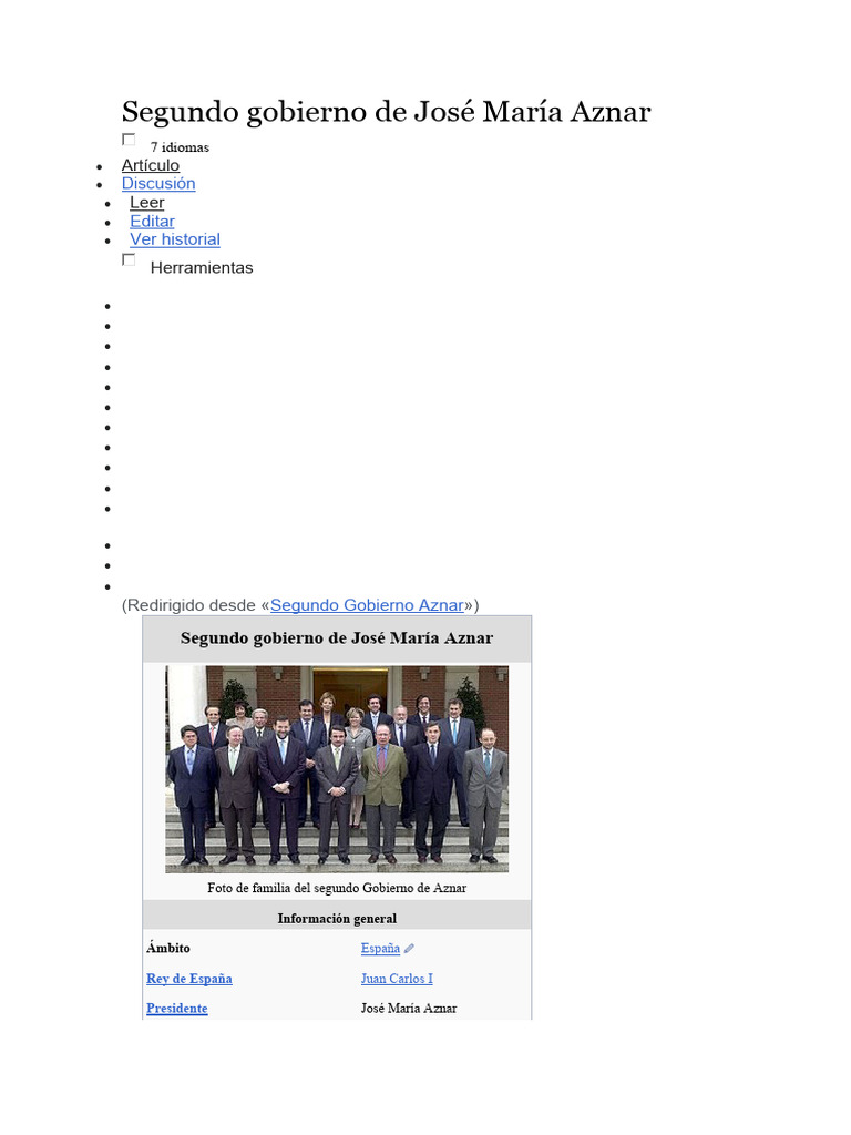 Segundo Gobierno de José María Aznar | Descargar gratis PDF ...
