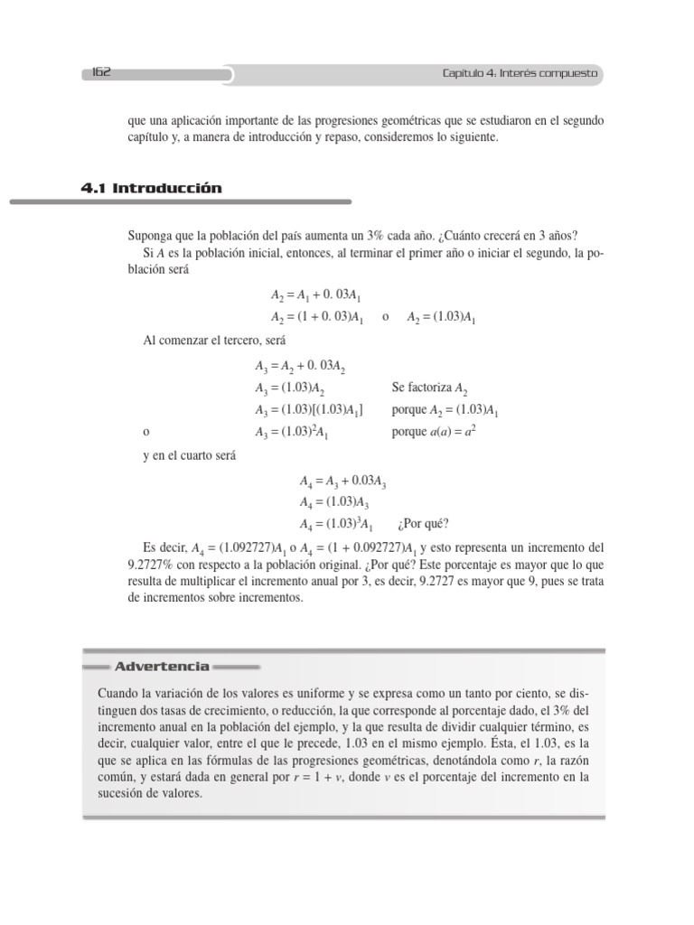 Cálculo de Interés Compuesto y Progresiones Geométricas | PDF | Ecuaciones | Interés compuesto