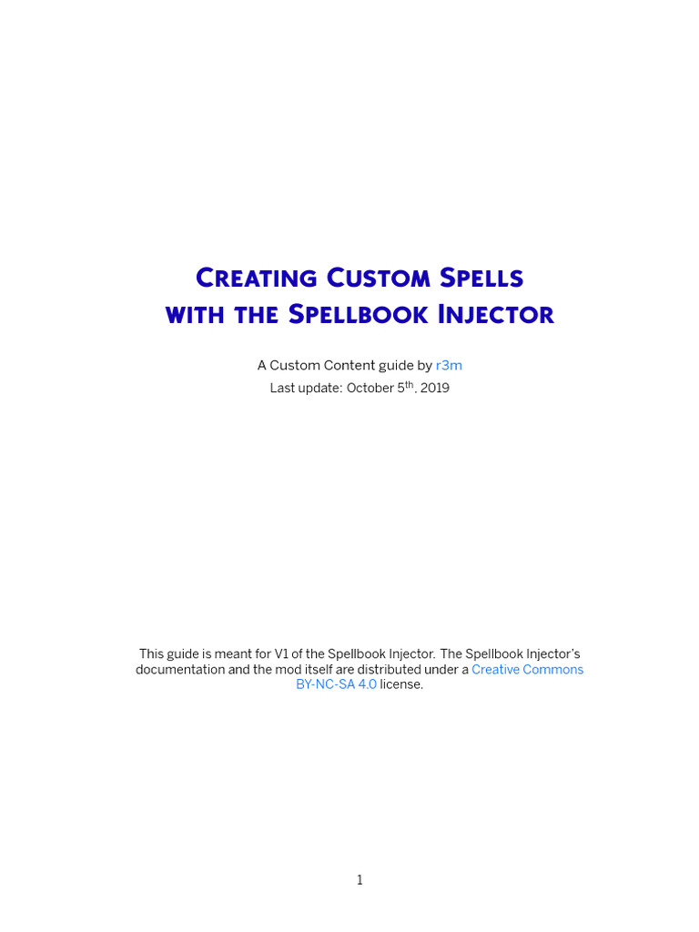 Creating Custom Spells With The Spellbook Injector | PDF | Computing ...