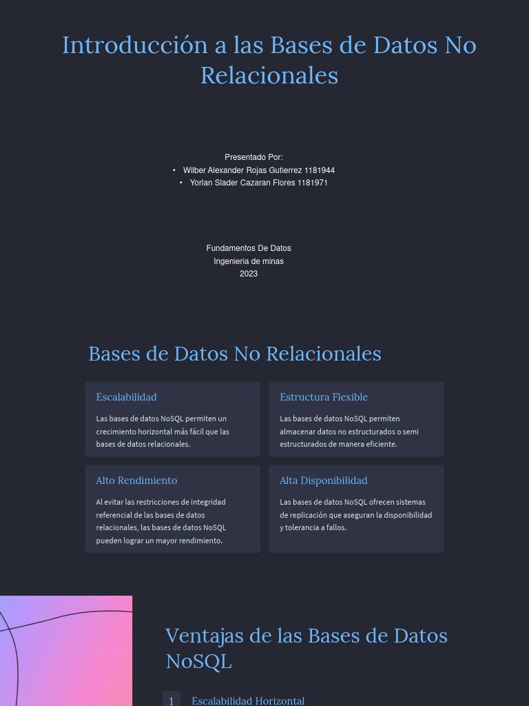 Bases de Datos No Relacionales | PDF | No Sql | Bases de datos