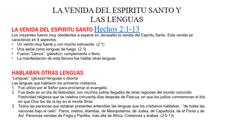 Hechos 2,1 Al 13 | PDF