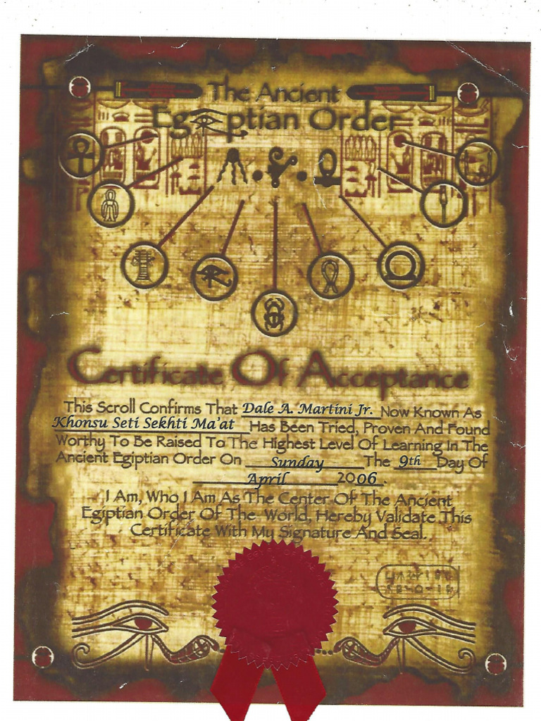 Aeo Ancient Egyptian Order of Moors Initiate Acceptance For Khonsu Seti ...