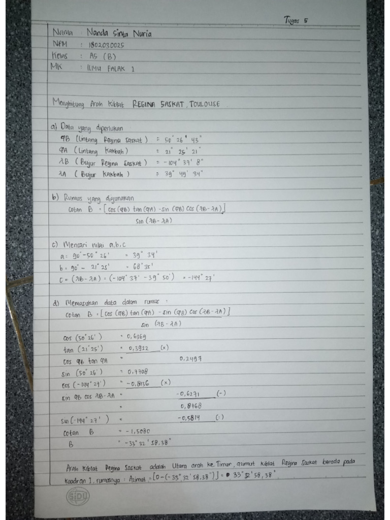 Tugas Falak 5 Nanda | PDF