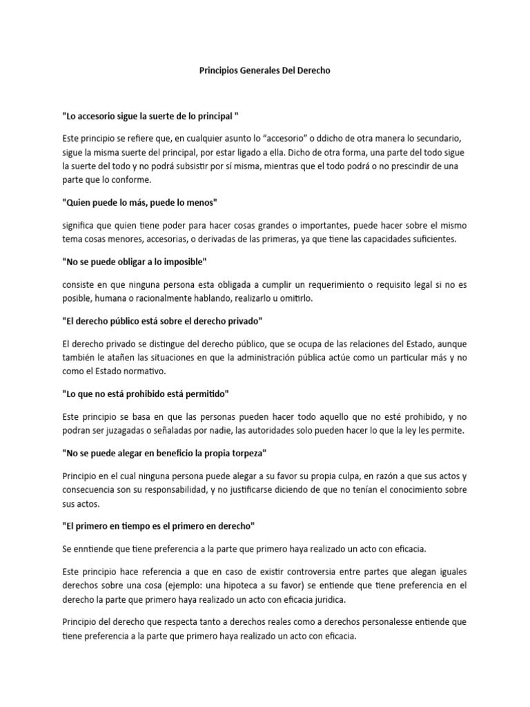 Principios Del Derecho Pdf Ignorancia Estatuto