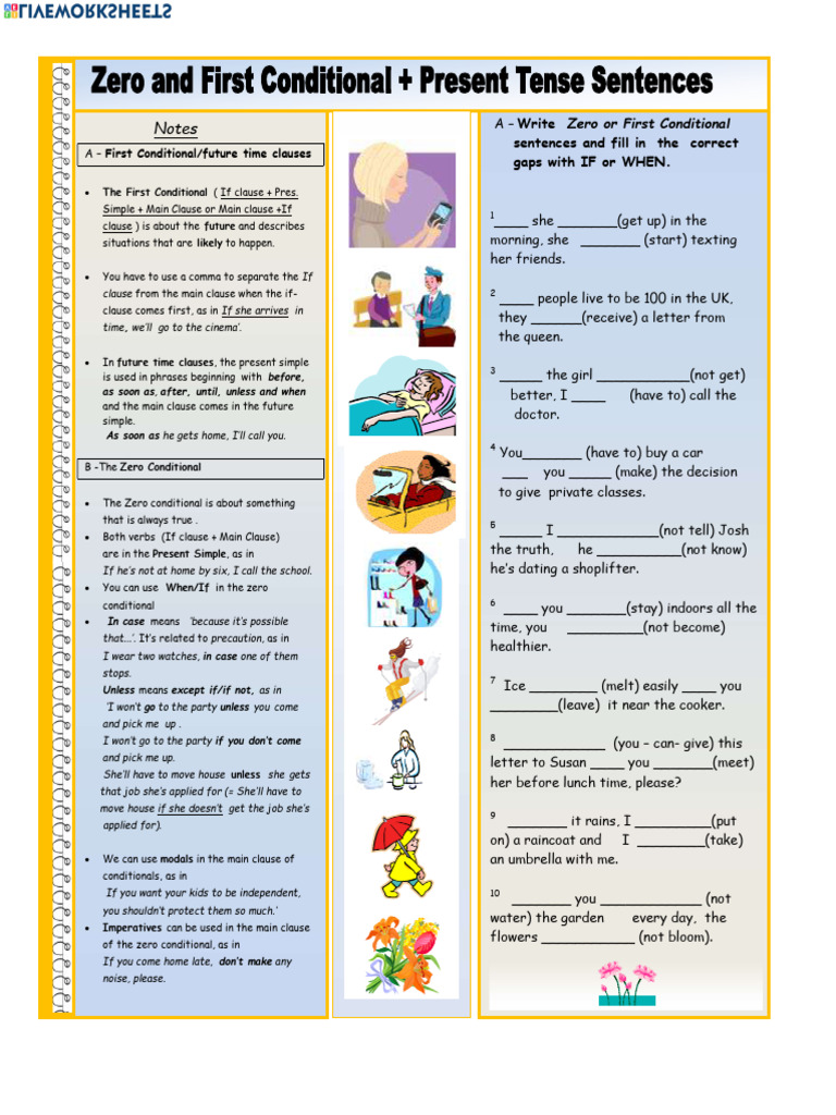 Zero and First Cond. Ex | PDF | Clause | Syntax