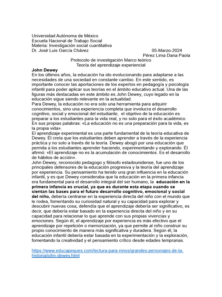 Marco Teorico Protocolo de Investigación Correccion | PDF | Aprendizaje | Sicología