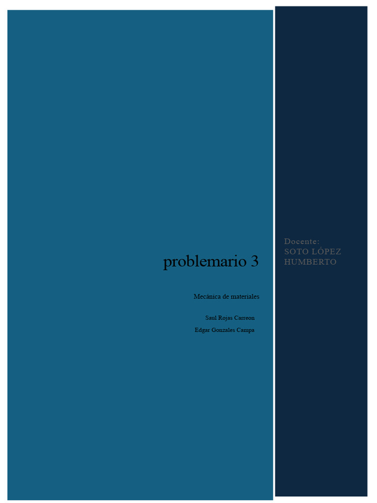Problemario 3 | PDF | Viga (Estructura) | Mecánica de sólidos