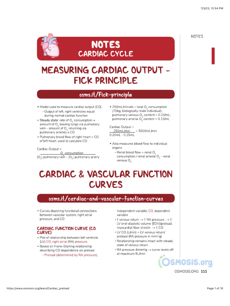 Cardiac Cycle Osmosis Notes | PDF | Wellness