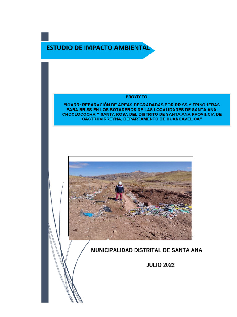 ESTUDIO DE IMPACTO AMBIENTAL | PDF | Residuos | Vertedero