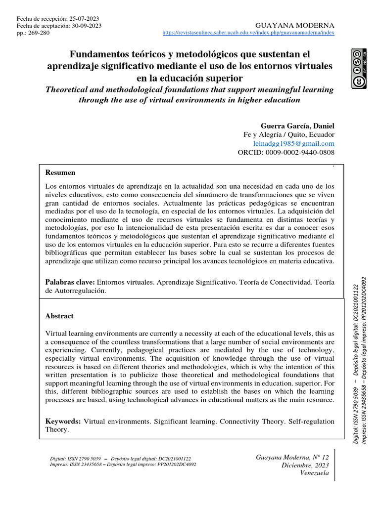 Fundamentos Teóricos y Metodológicos Que Sustentan El Aprendizaje Significativo Mediante El Uso ...