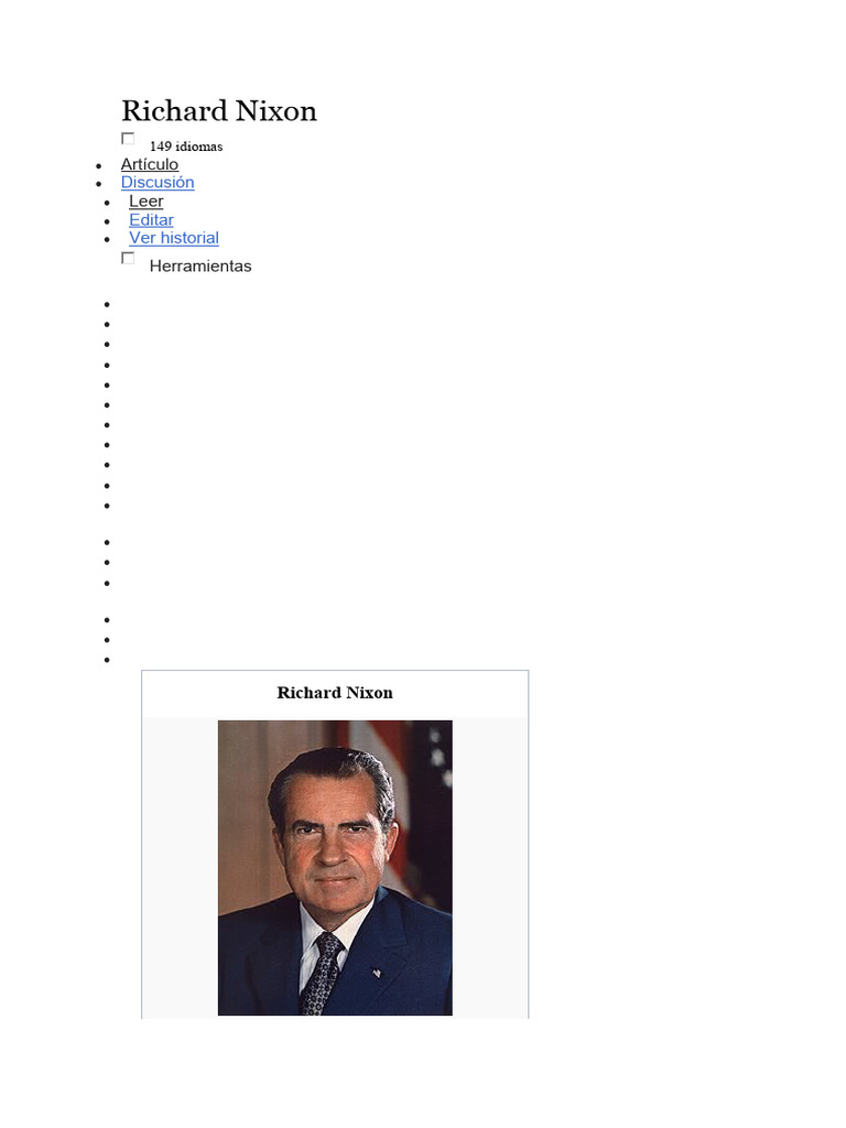 Biografía de Richard Nixon | PDF | Richard Nixon | Gobierno