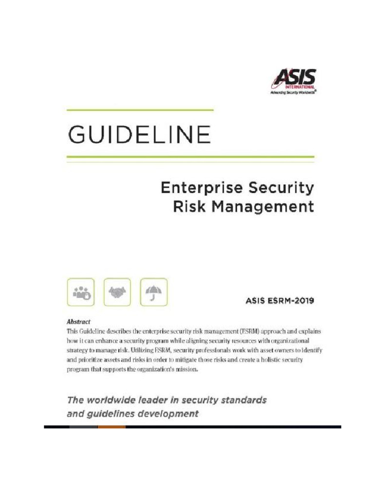 ASIS ESRM Guideline 2019 | PDF