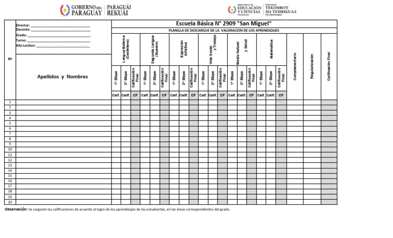 1° CICLO_PLANILLA DE DESCARGUE_VALORACION FINAL DE LOS APRENDIZAJES POR ...