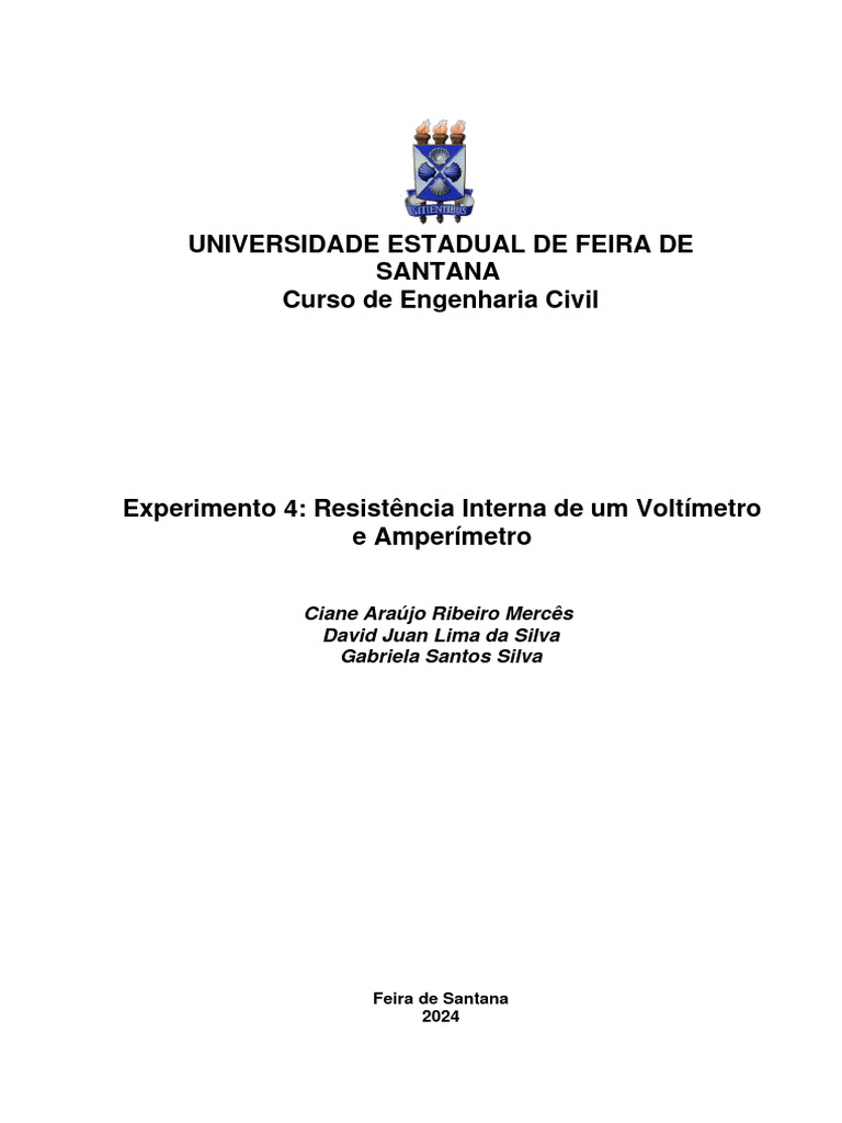 Resistência Interna de Voltímetro e Amperímetro | PDF | Rede elétrica ...
