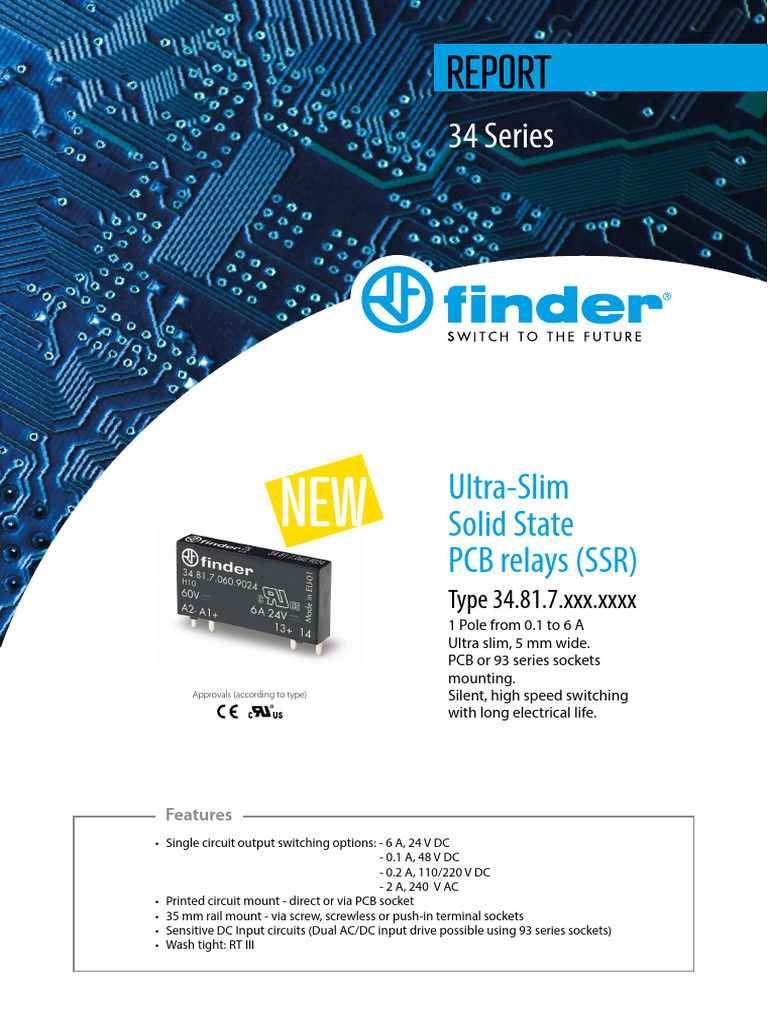 34 Series: Ultra-Slim Solid State PCB Relays (SSR) | Download Free PDF | Relay | Printed Circuit ...
