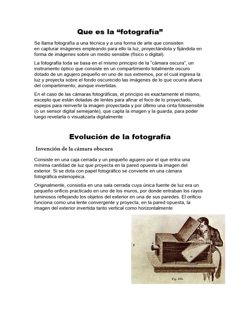 Que Es La Fotografia Osvaldogamalielvaleztena | PDF | Cámara | Imagen