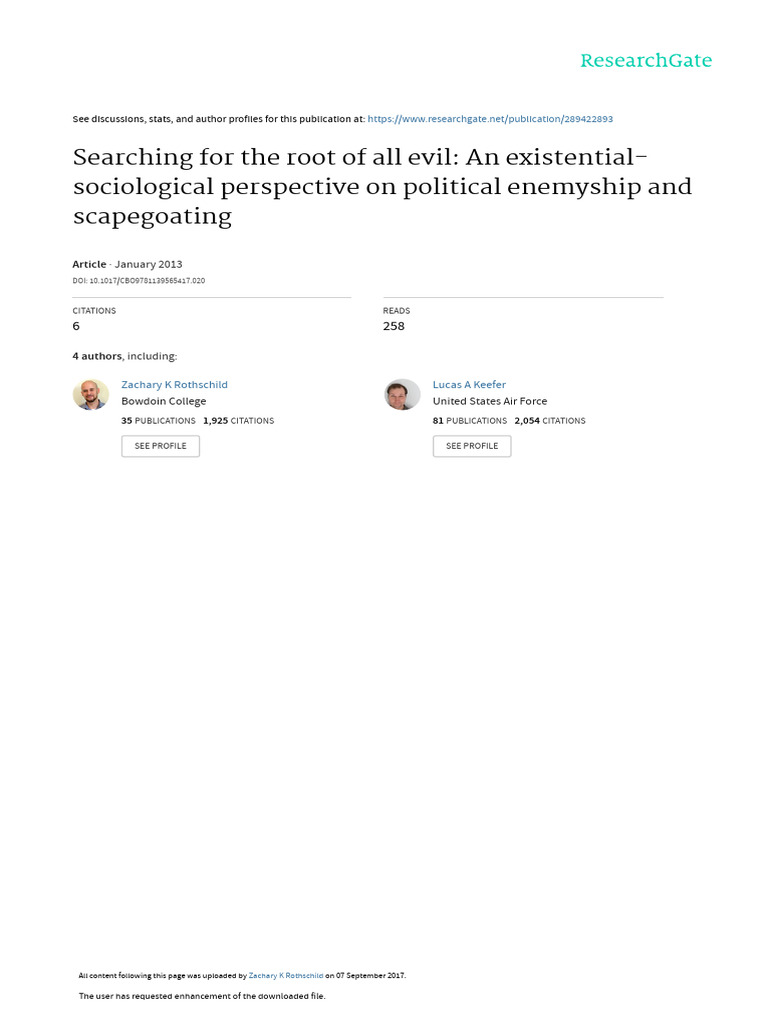 Sullivanetal 2014 Enemyship Scapegoating | PDF | Politics