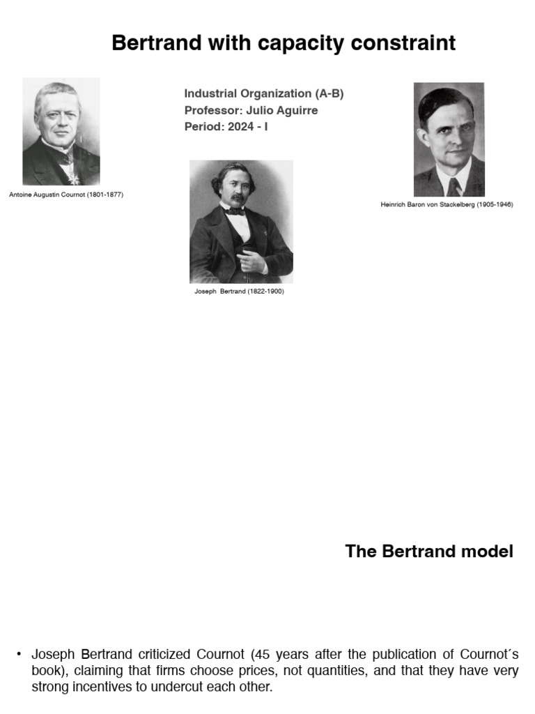 Bertrand With Capacity Constraint | PDF | Economic Equilibrium ...
