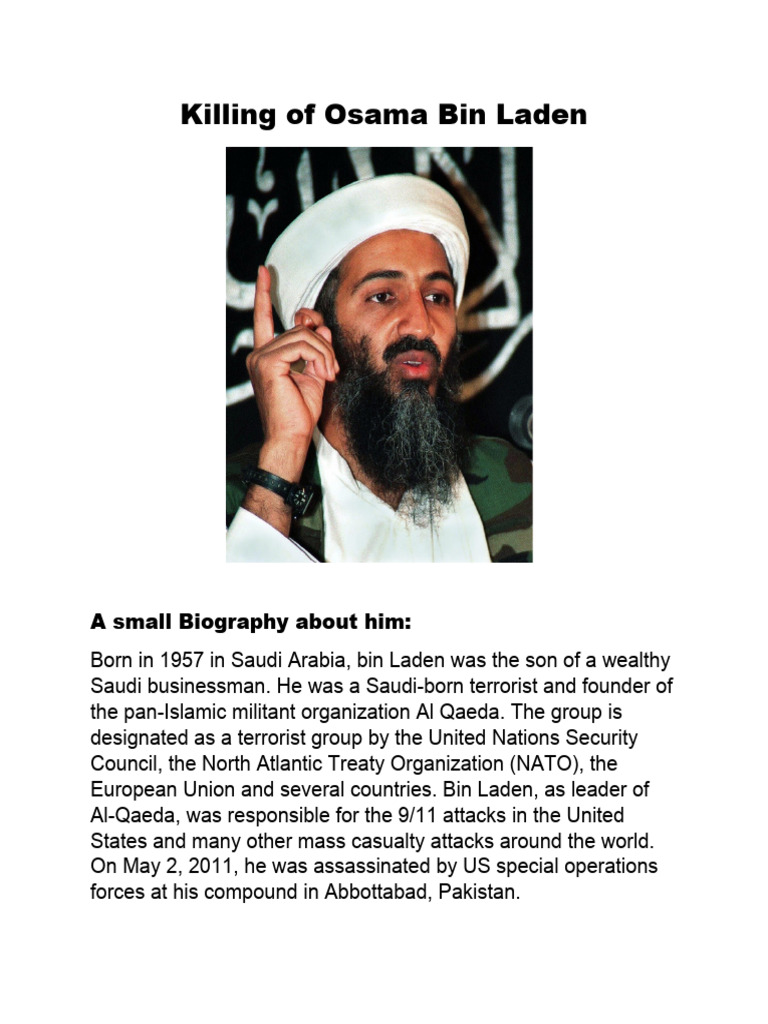 Osama Bin Laden: Biography and Impact | PDF | Osama Bin Laden ...