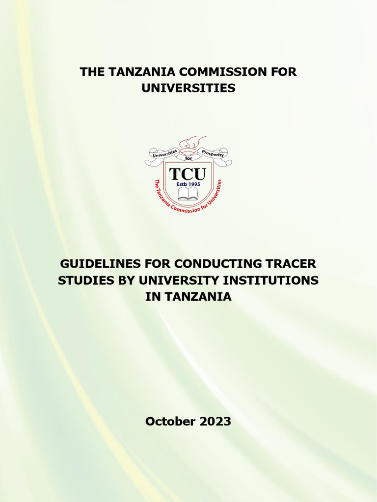 Guidelines For Conducting Tracer Studies by University Institutions in ...