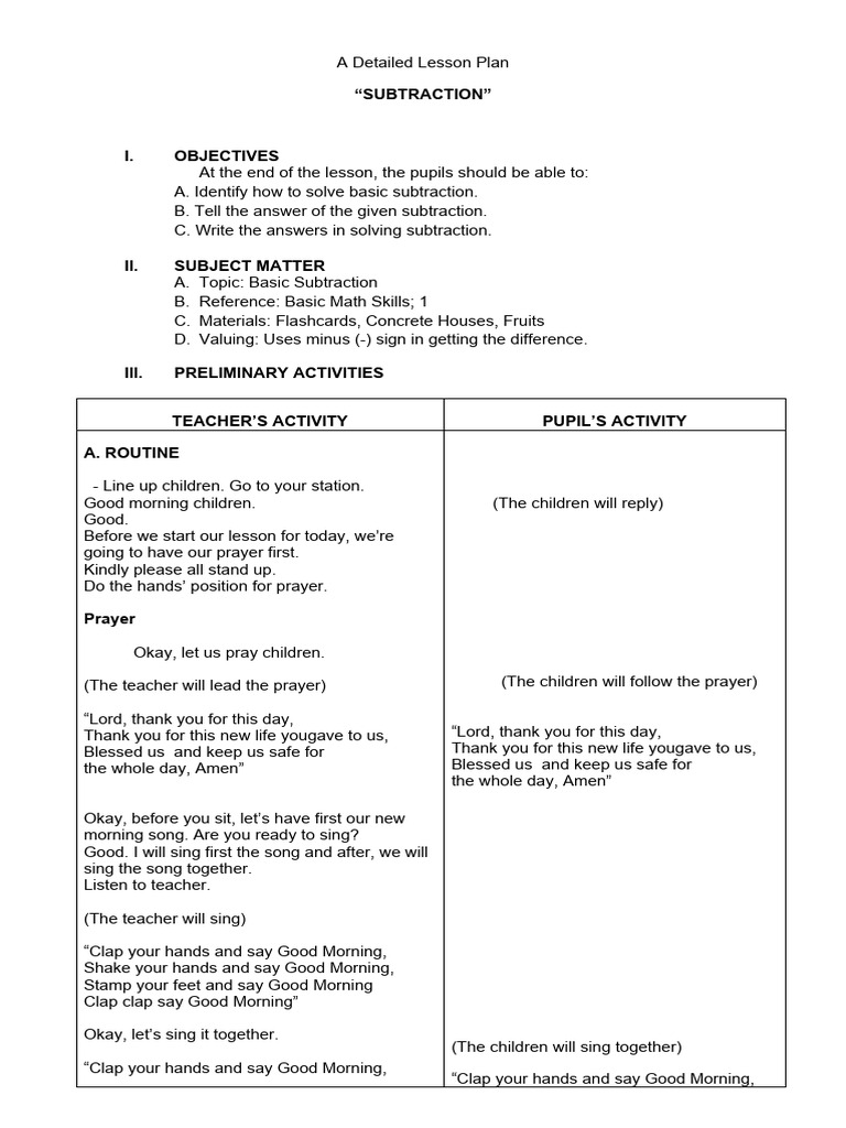 1-Digit Subtraction | PDF | Prayer | Behavior Modification