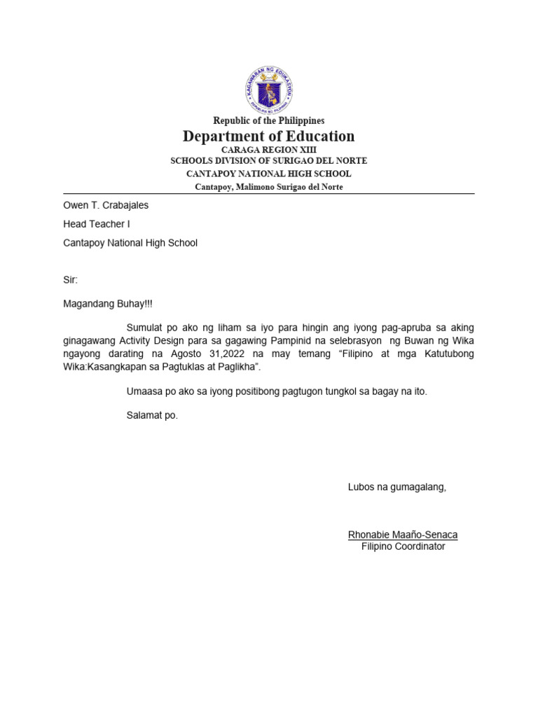 Filipino Activity Design | PDF