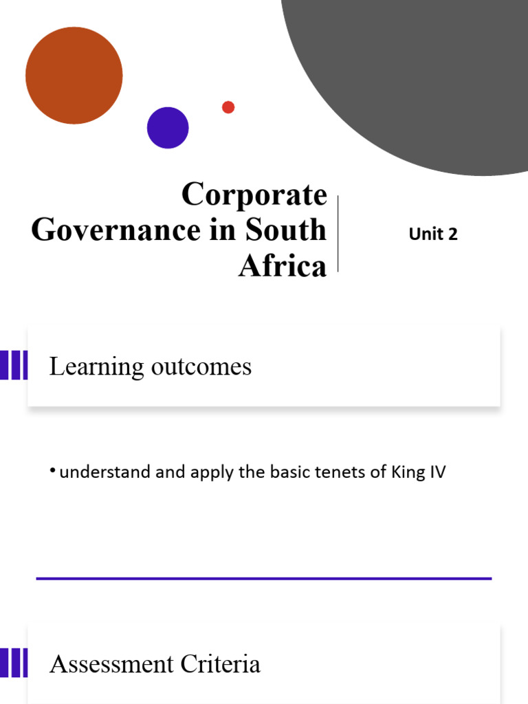 South Africa's King IV Corporate Governance Guide | PDF | Governance ...