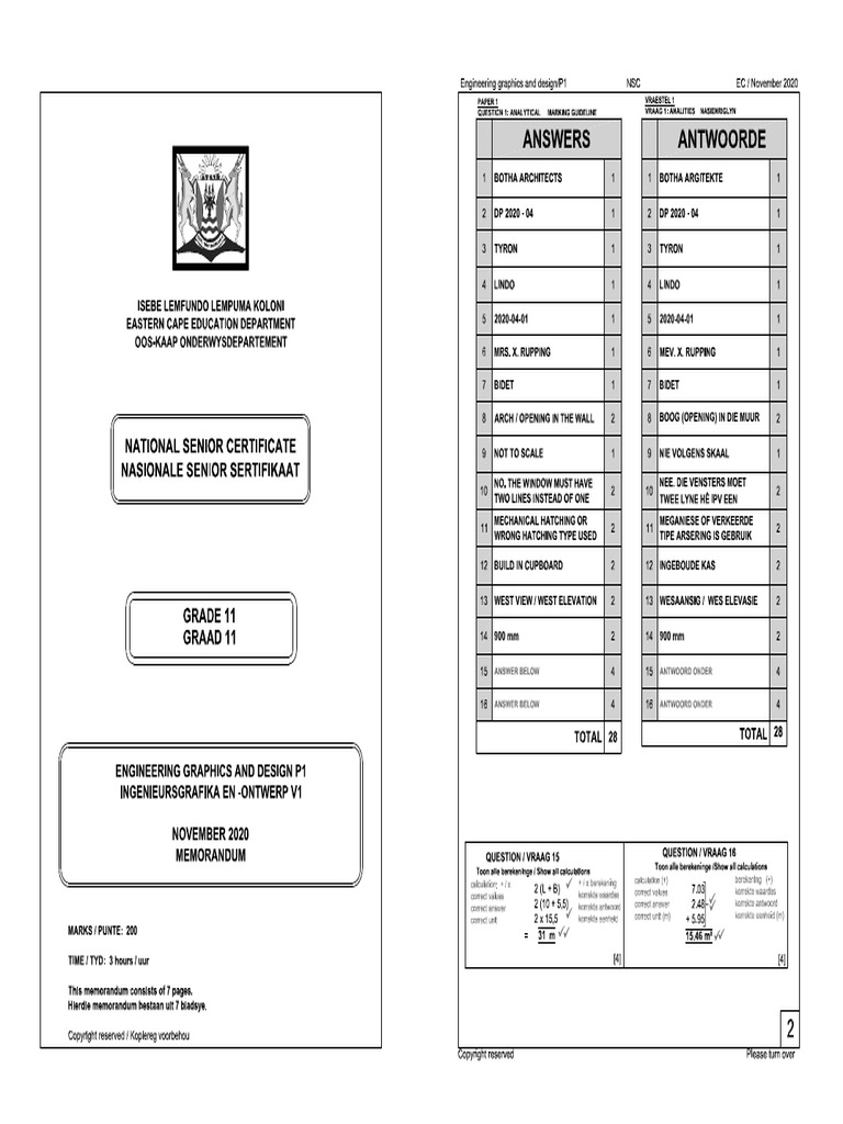 Egd p1 Gr11 Nov2020 Memo Ea D 2 A4 On A3 | PDF
