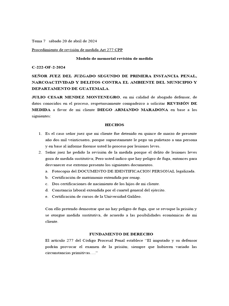 Revisión de Medida Art 277 CPP | PDF | Justicia | Crimen y violencia