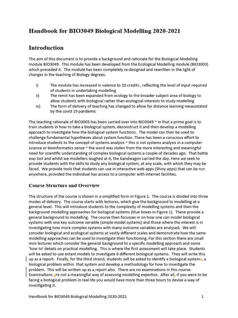 BIO3049 Handbook | PDF | Standard Deviation | Errors And Residuals