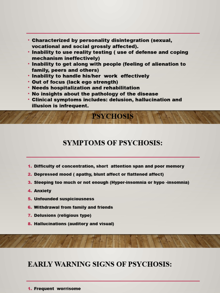 PSYCHOSIS Psychiatric Nursing | PDF | Schizophrenia | Psychosis