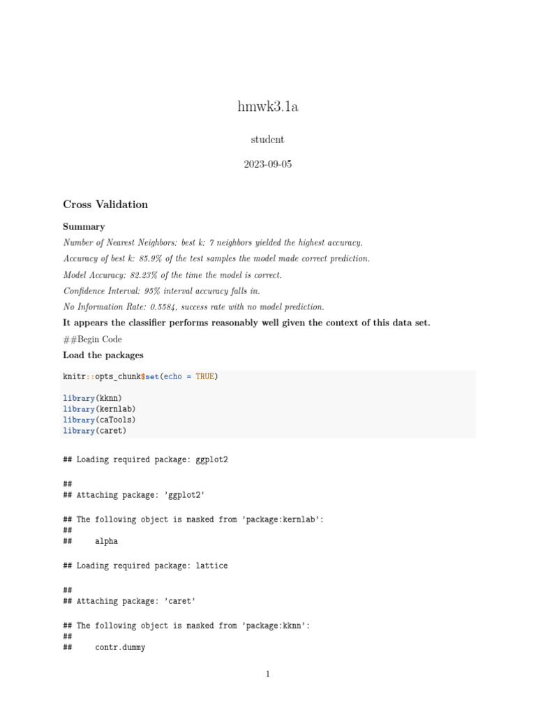 ISYE 6501 Georgia Tech Hmwk3.1a | PDF | Sensitivity And Specificity ...