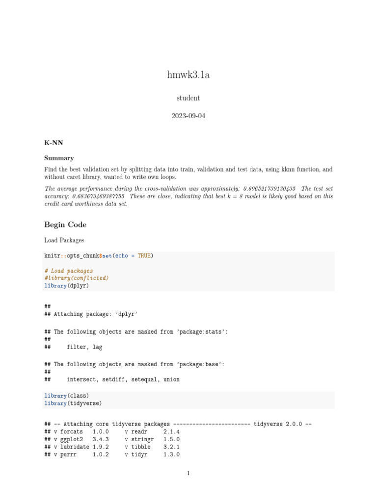 ISYE 6501 Georgia Tech hmwk3.1b | PDF | Cross Validation (Statistics ...